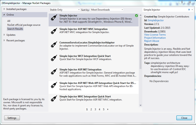 Dependency Injection Using Simple Injector